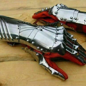 18GA Steel Gauntlets Armor Medieval Late Gothic Knight Finger - Etsy