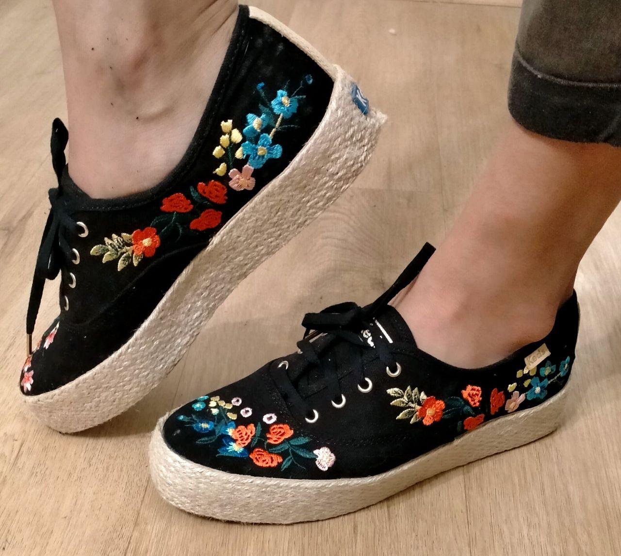 Vintage."rifle Paper Co". X Keds Champion Wildflower Embroidered ...