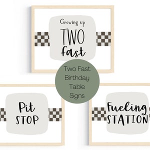Growing up Two Fast Party Signs, Two Fast Birthday Decorations, Race ...