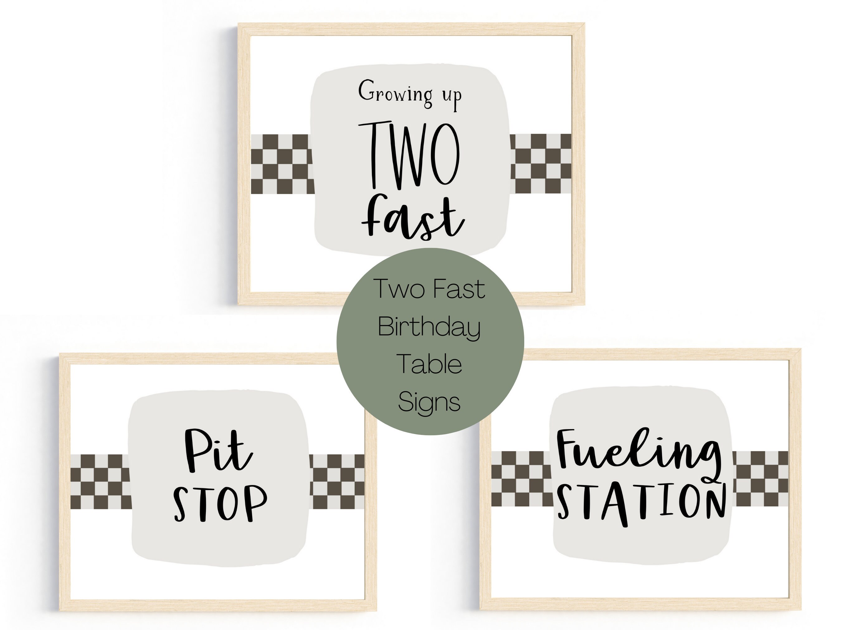 Growing up Two Fast Party Signs Two Fast Birthday - Etsy