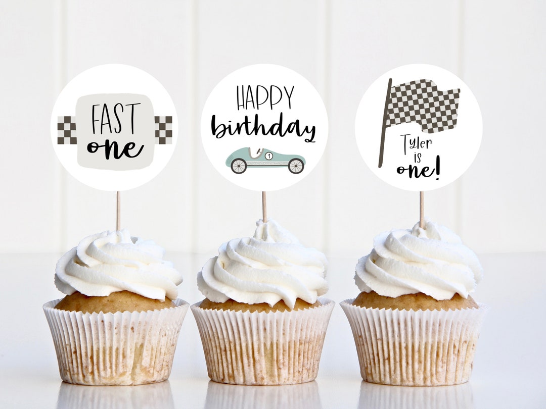 Fast One Cupcake Toppers Fast One Birthday Decorations Race - Etsy