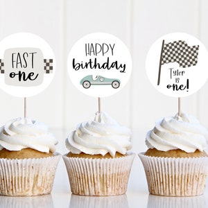 Fast One Cupcake Toppers Fast One Birthday Decorations Race - Etsy