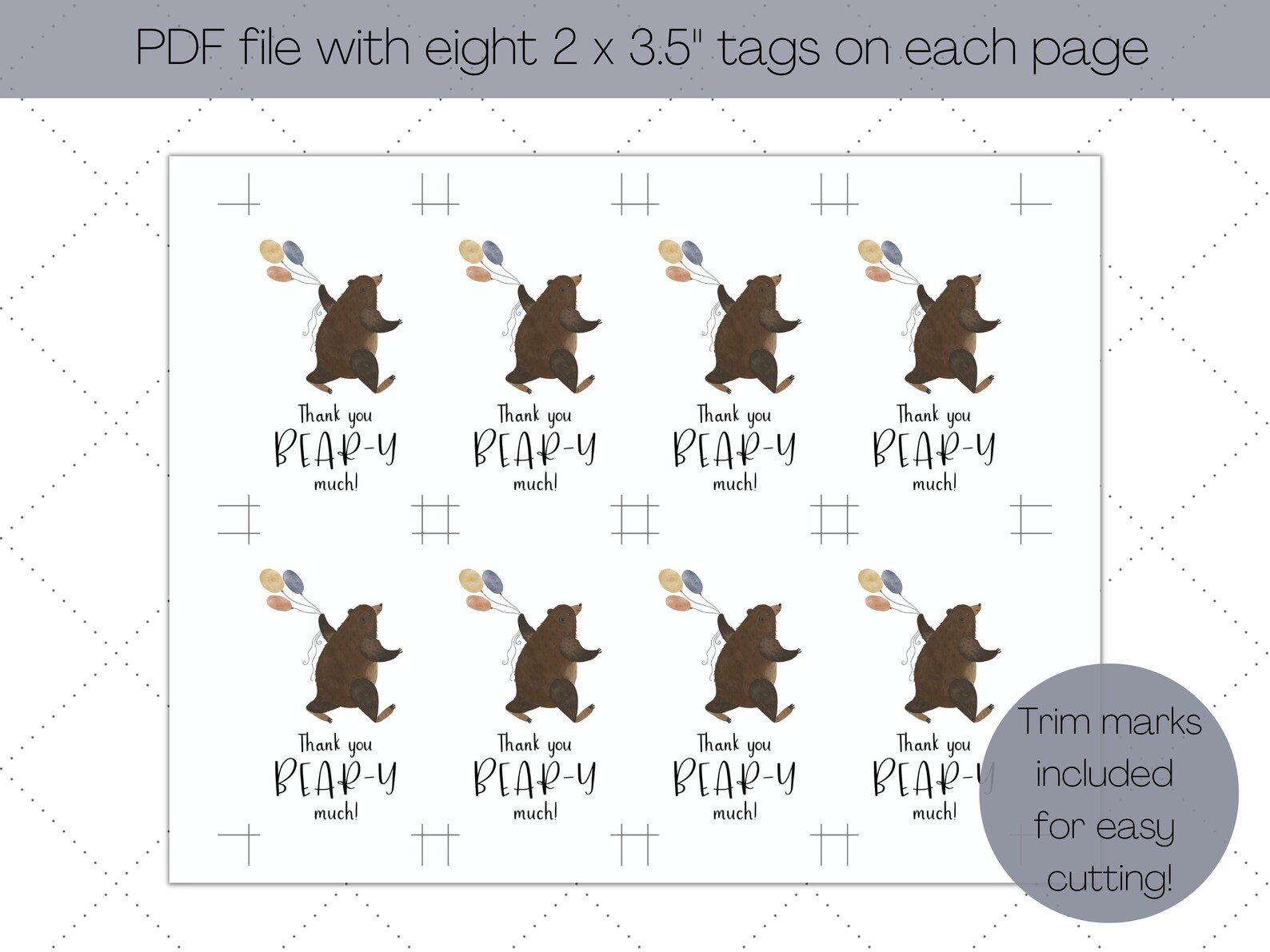 Beary 1st Birthday Party Favor Tags Bear Gift Tags Woodland - Etsy
