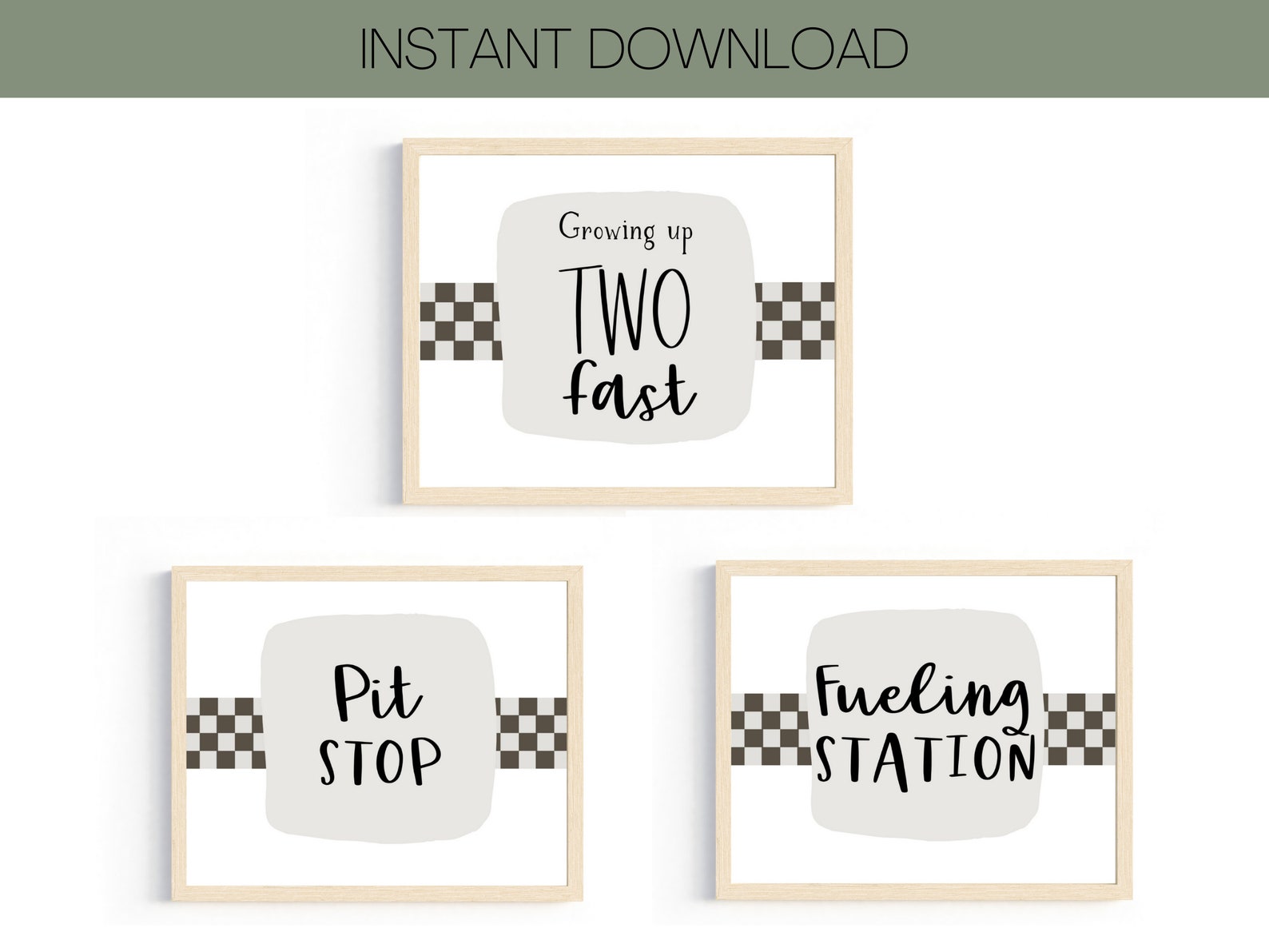 Growing up Two Fast Party Signs Two Fast Birthday - Etsy