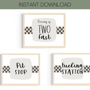 Growing up Two Fast Party Signs, Two Fast Birthday Decorations, Race ...