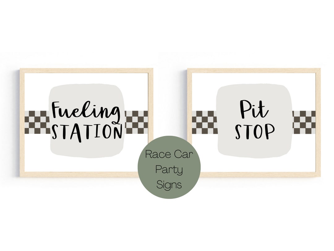 Race Car Party Signs, Two Fast Birthday Decorations, Race Car Party ...