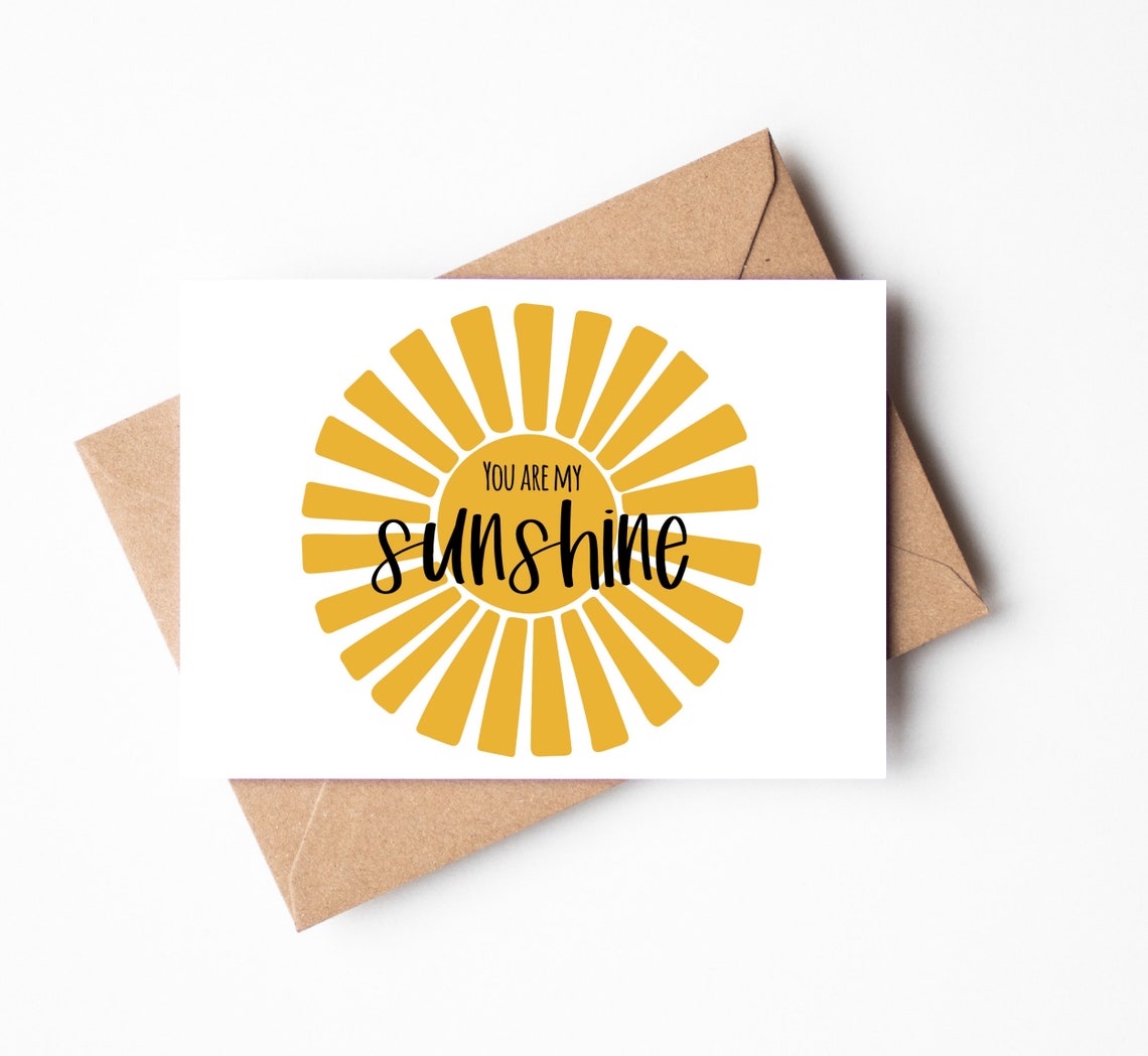 Printable Sunshine Greeting Cards Set of 4 Digital Download - Etsy