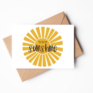Printable Sunshine Greeting Cards Set of 4 Digital Download - Etsy