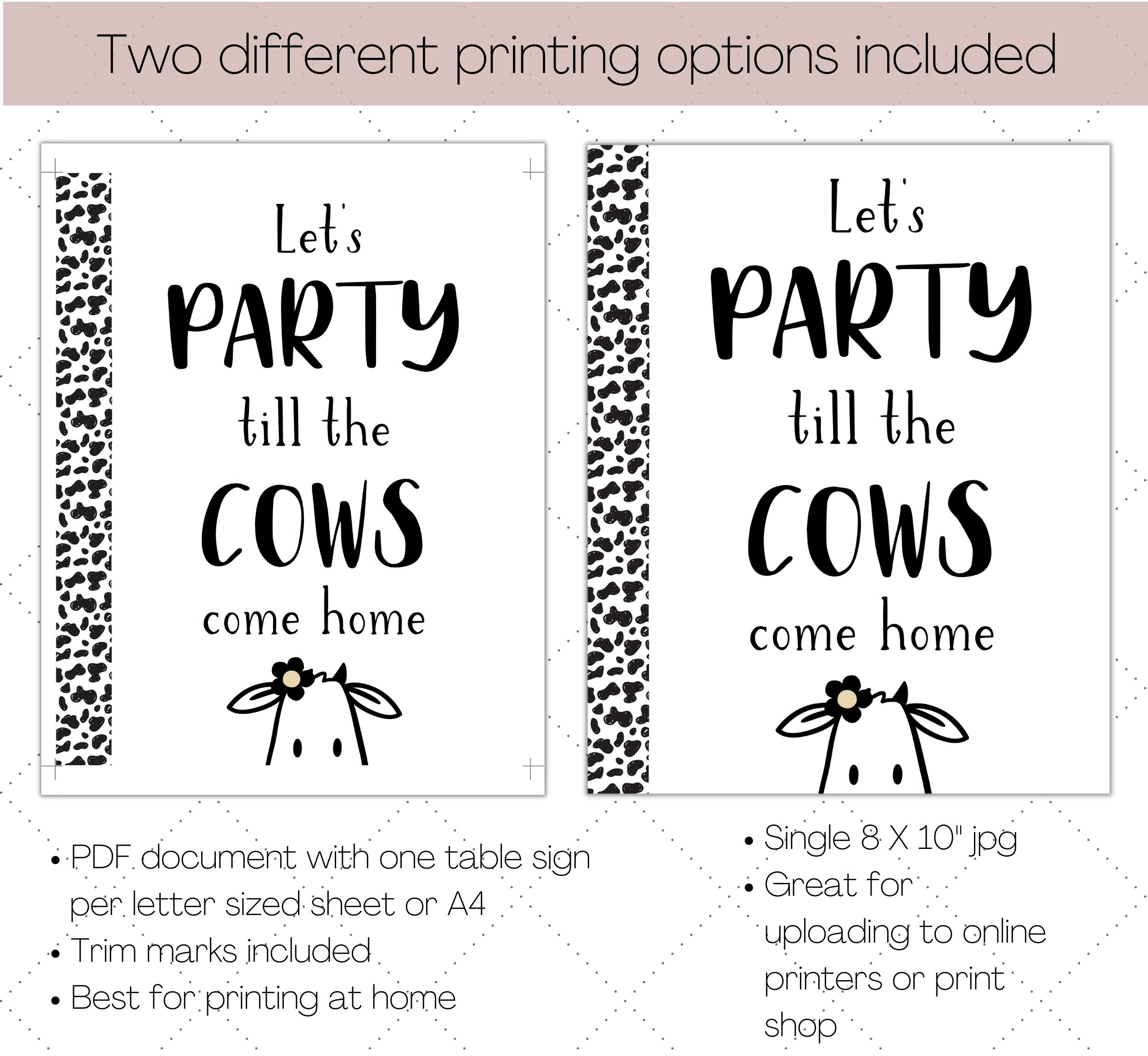 Girl Cow Birthday Party Table Signs Farm Birthday Party | Etsy