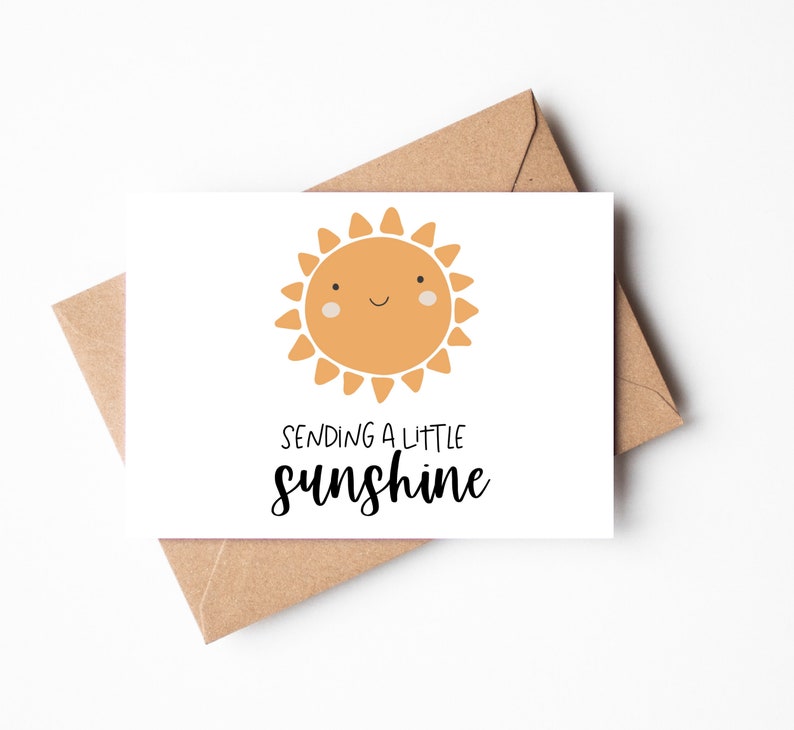 Printable Sunshine Greeting Cards Set of 4 Digital Download - Etsy
