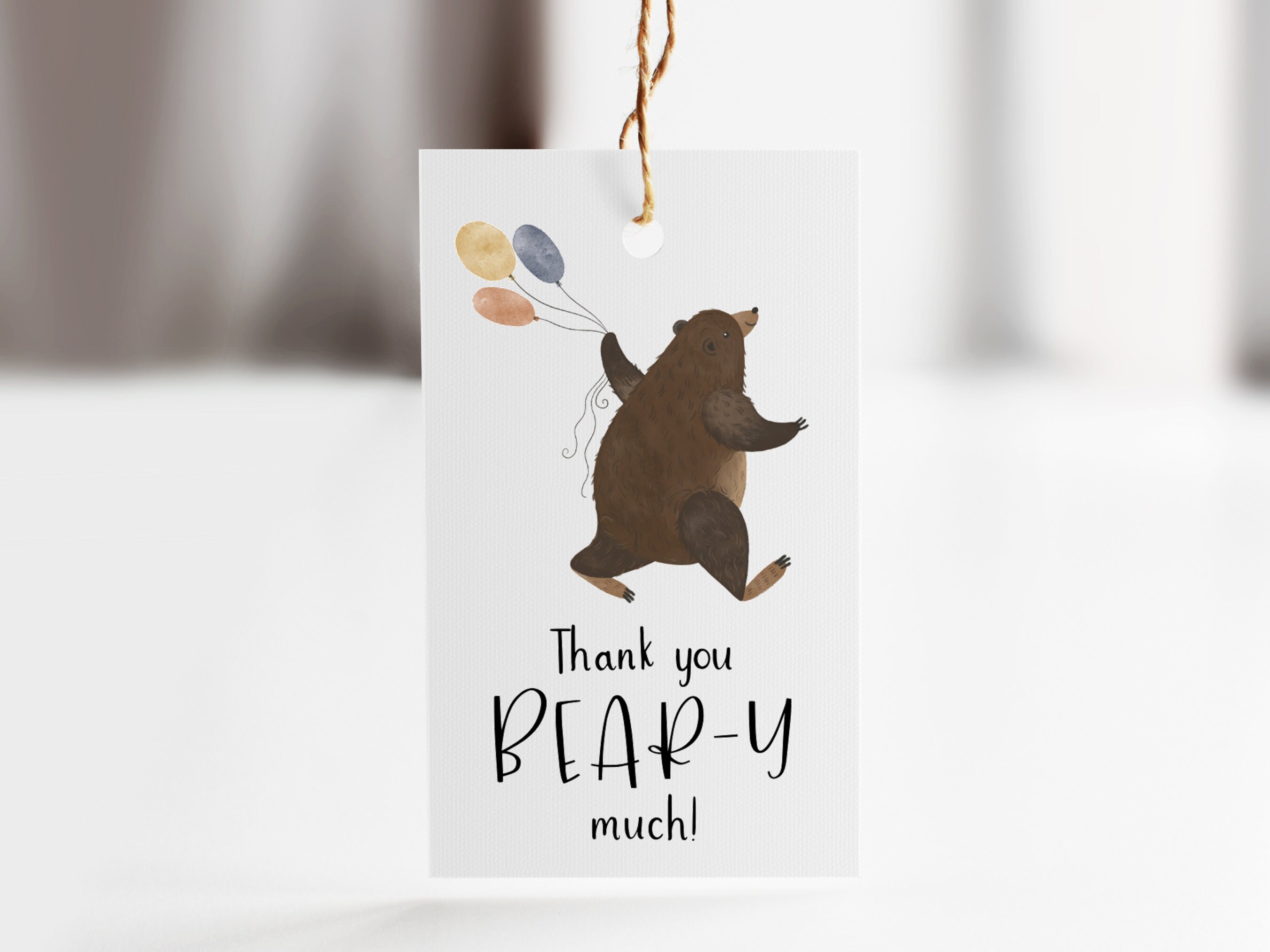Beary 1st Birthday Party Favor Tags Bear Gift Tags Woodland - Etsy
