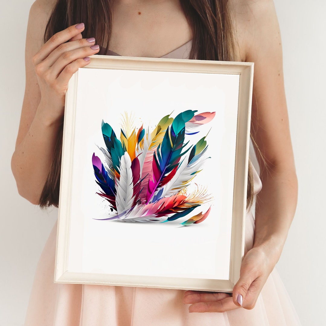 Feather Art Wall Art - Elegant Feather Art for Stylish Home or Dorm ...