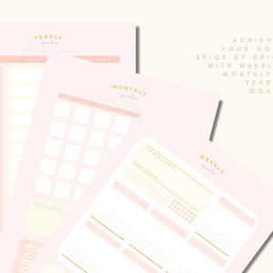 Goal Planner Kit | Canva Planner Template | Editable Canva Template ...