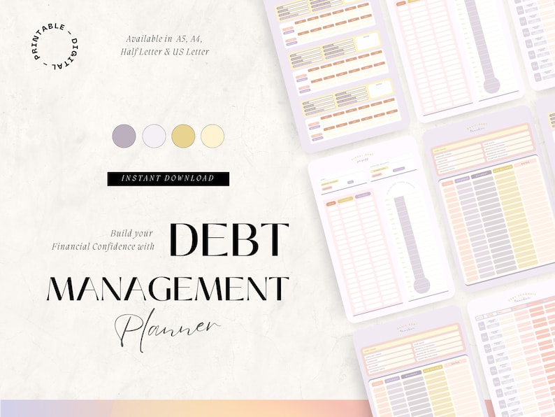 Debt Tracker Bundle Printable, Debt Snowball Worksheet, Debt Payoff ...