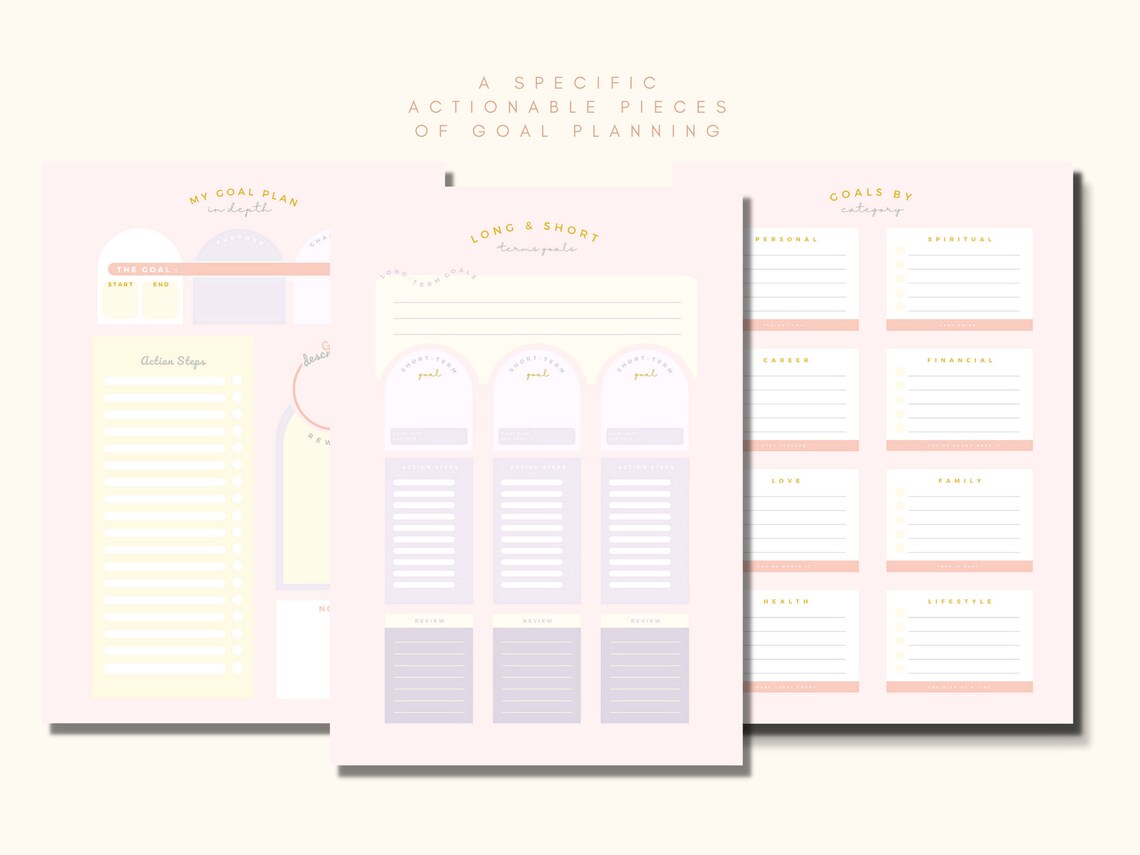 Goal Planner Kit Canva Planner Template Editable Canva - Etsy