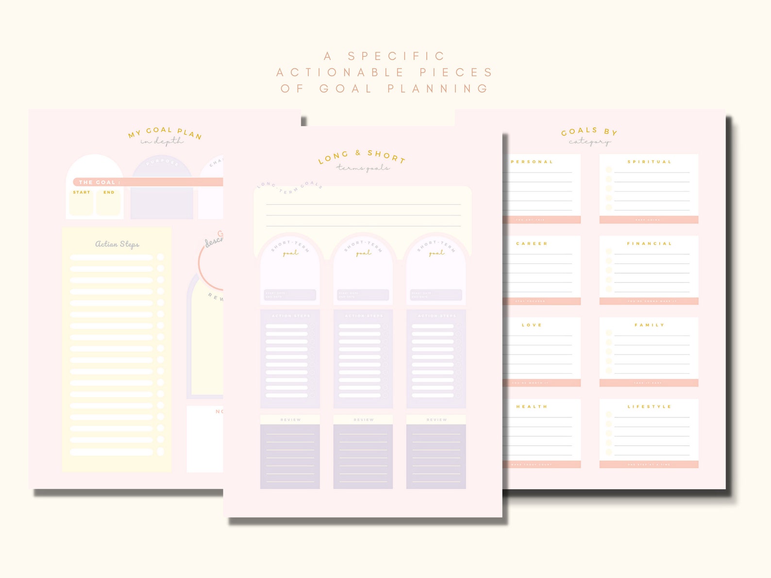 Goal Planner Kit | Canva Planner Template | Editable Canva Template ...