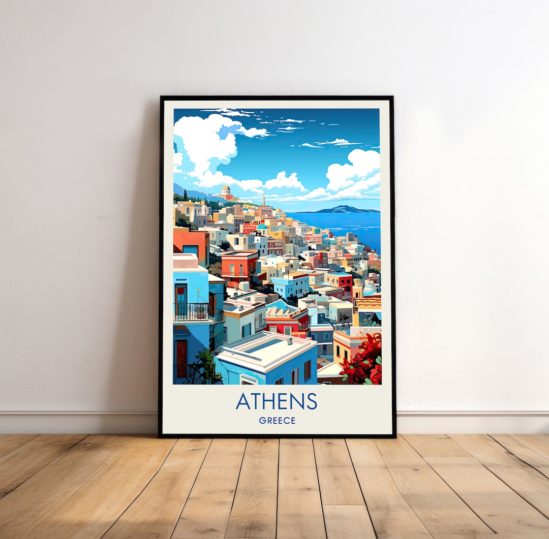 Athens Poster Greece Poster Athens Print Athens Art Travel - Etsy