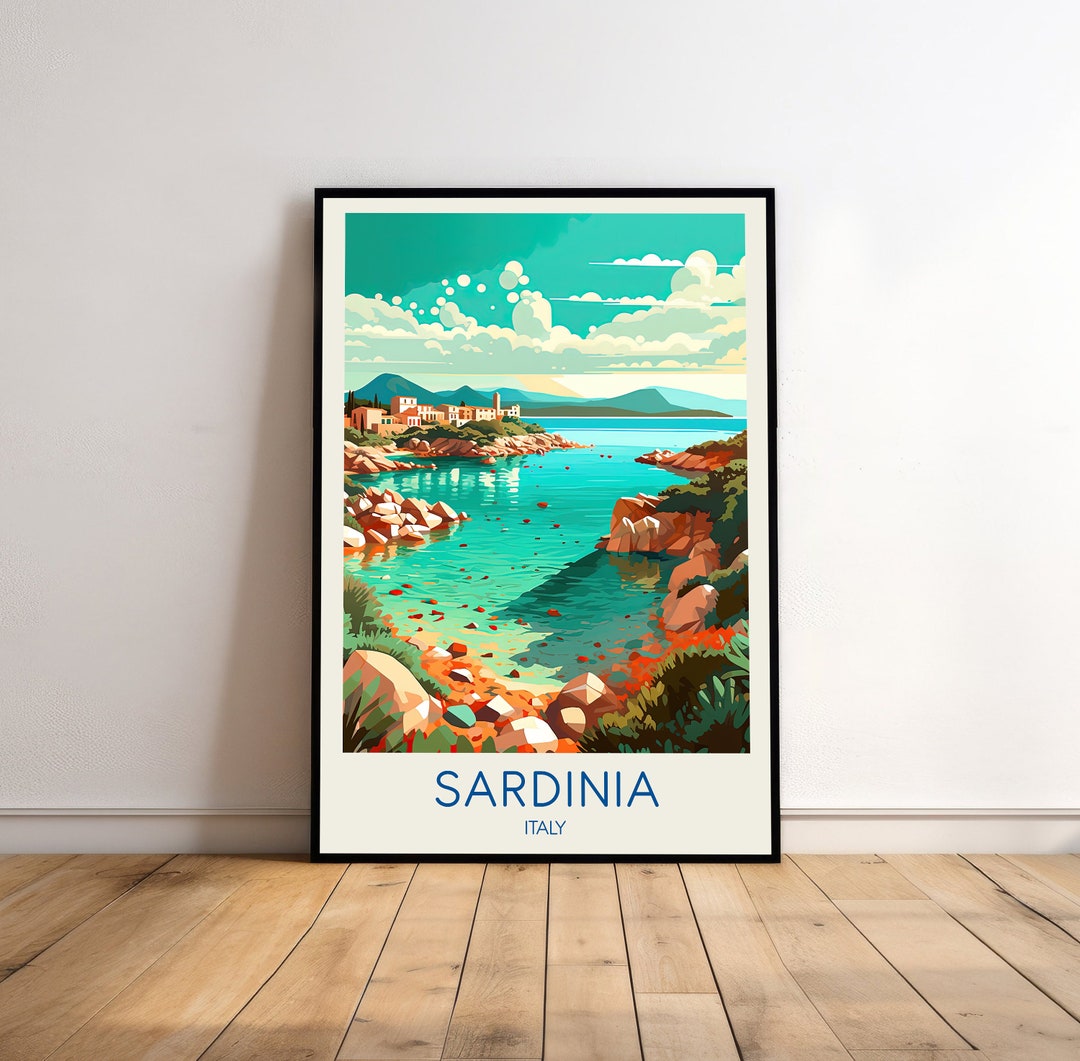 Sardinia Travel Poster Italy Poster Sardinia Art Sardinia - Etsy
