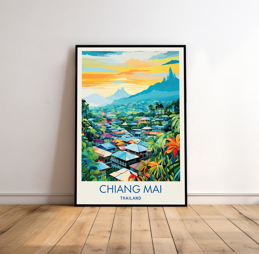 Chiang Mai Poster Thailand Poster Chiang Mai Print Chiang - Etsy
