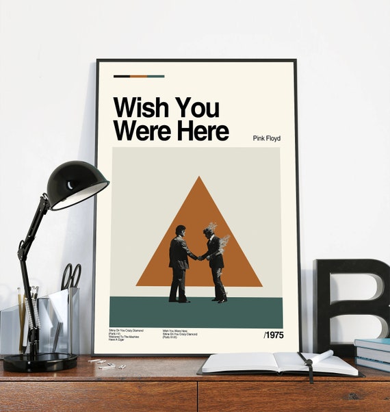 Pink Floyd Wish You Were Here Album Poster Minimalist Etsy