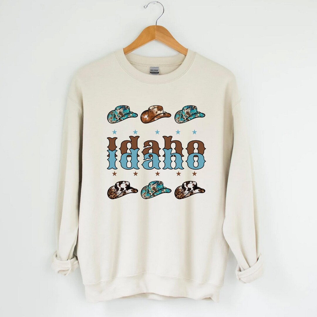 IDAHO Home Sweatshirt, Cowboy Hat Sweater, Idaho Roots Sweater, Idaho ...