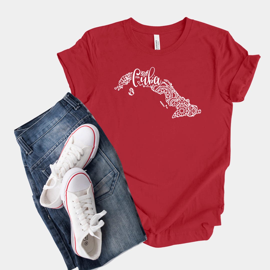 Cuba Map Shirt, Havana Souvenir, Boho Hippie Mandala T Shirt, Salsa ...