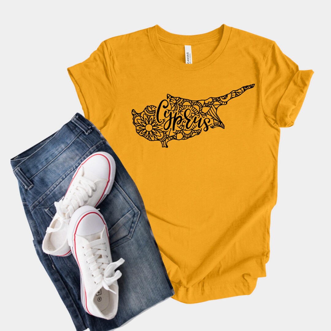 Cyprus Map Shirt, Boho Hippie Mandala Tshirt, Cypriot Republic Tee ...