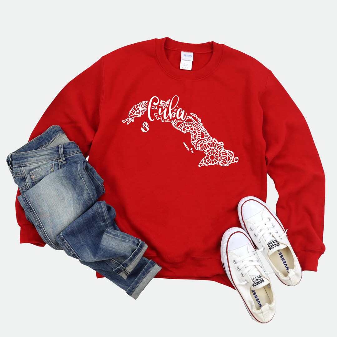 Cuba Map Sweatshirt, Boho Hippie Mandala Outfit, Salsa Dancing Gift ...