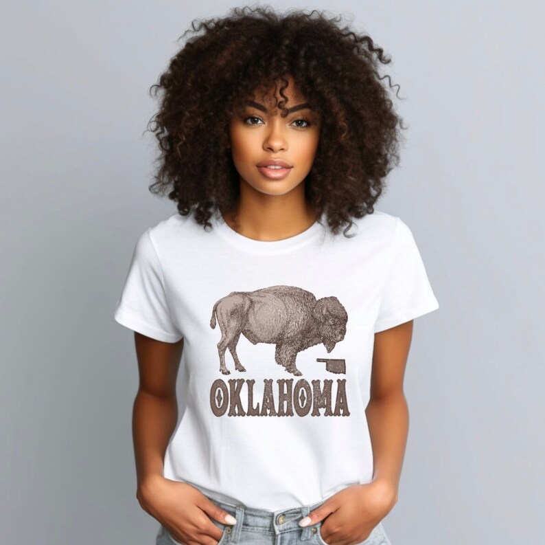 Oklahoma Bison Map Tee, Distressed Sooner State Shirt - Etsy