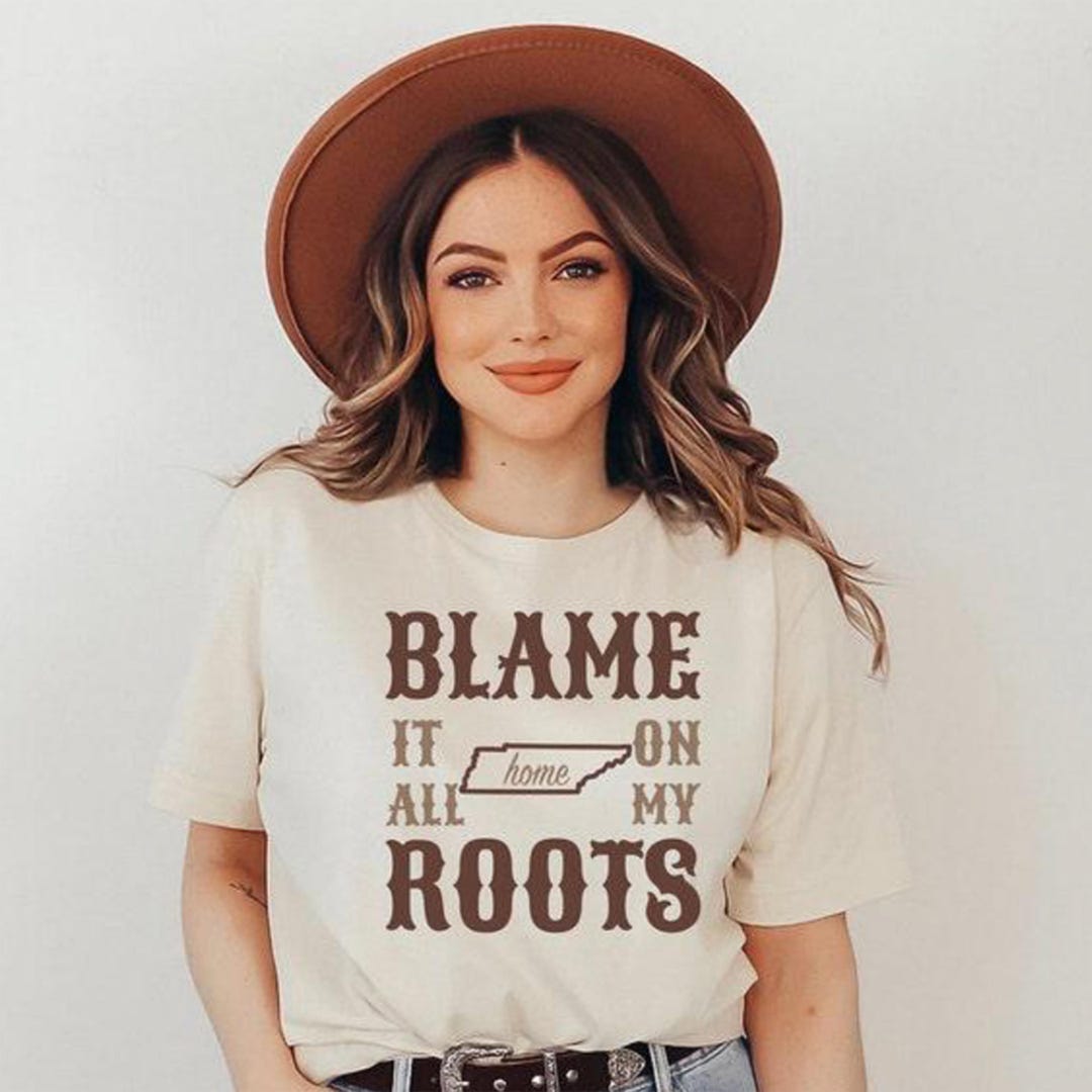 TENNESSEE Map Shirt, Blame It All on My Roots, Southern Country Music ...