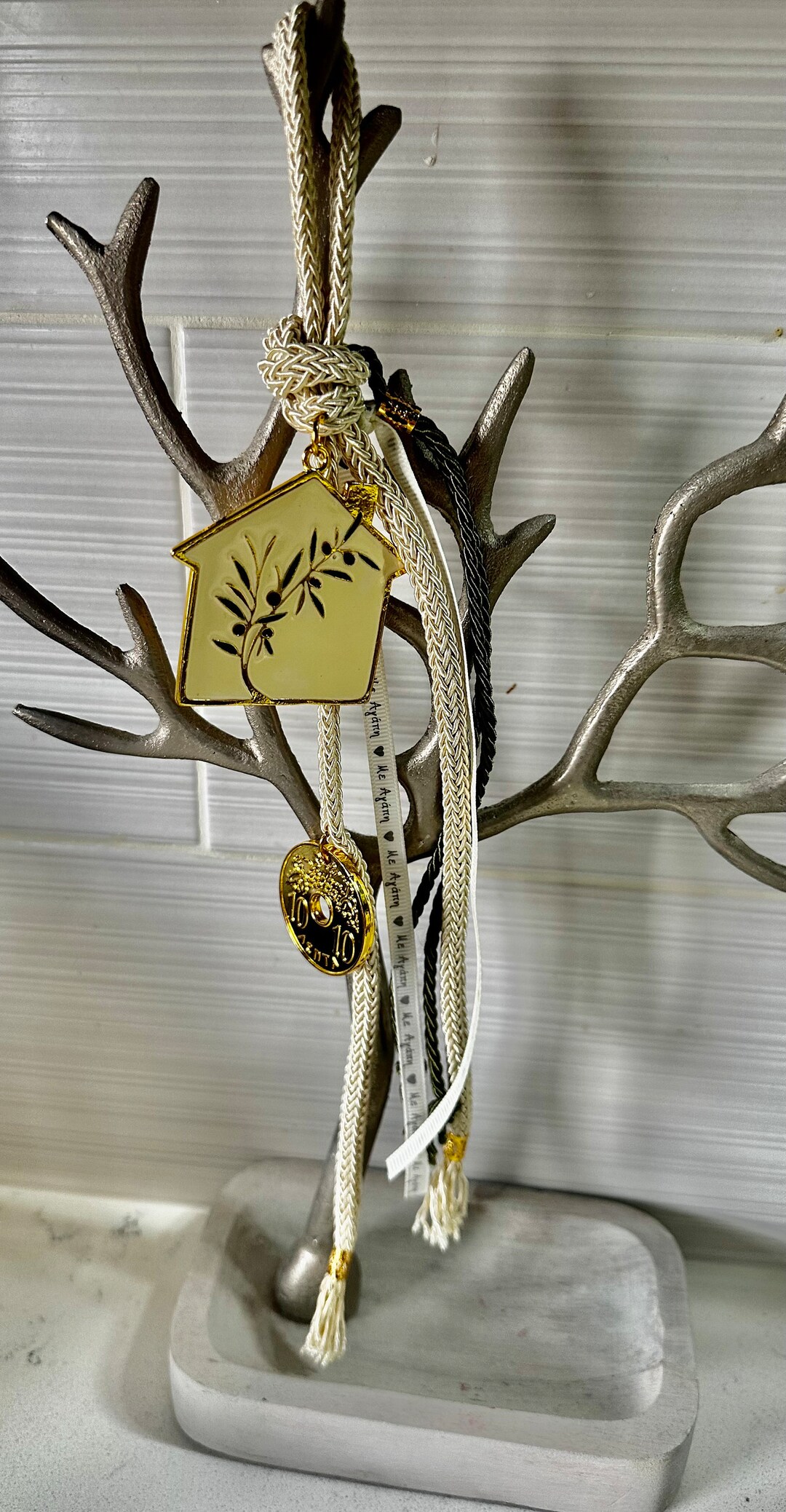 Lucky Charms ,greek Wishes Wall Hanging Gouria 2024 Olive Leaf Gouri ...