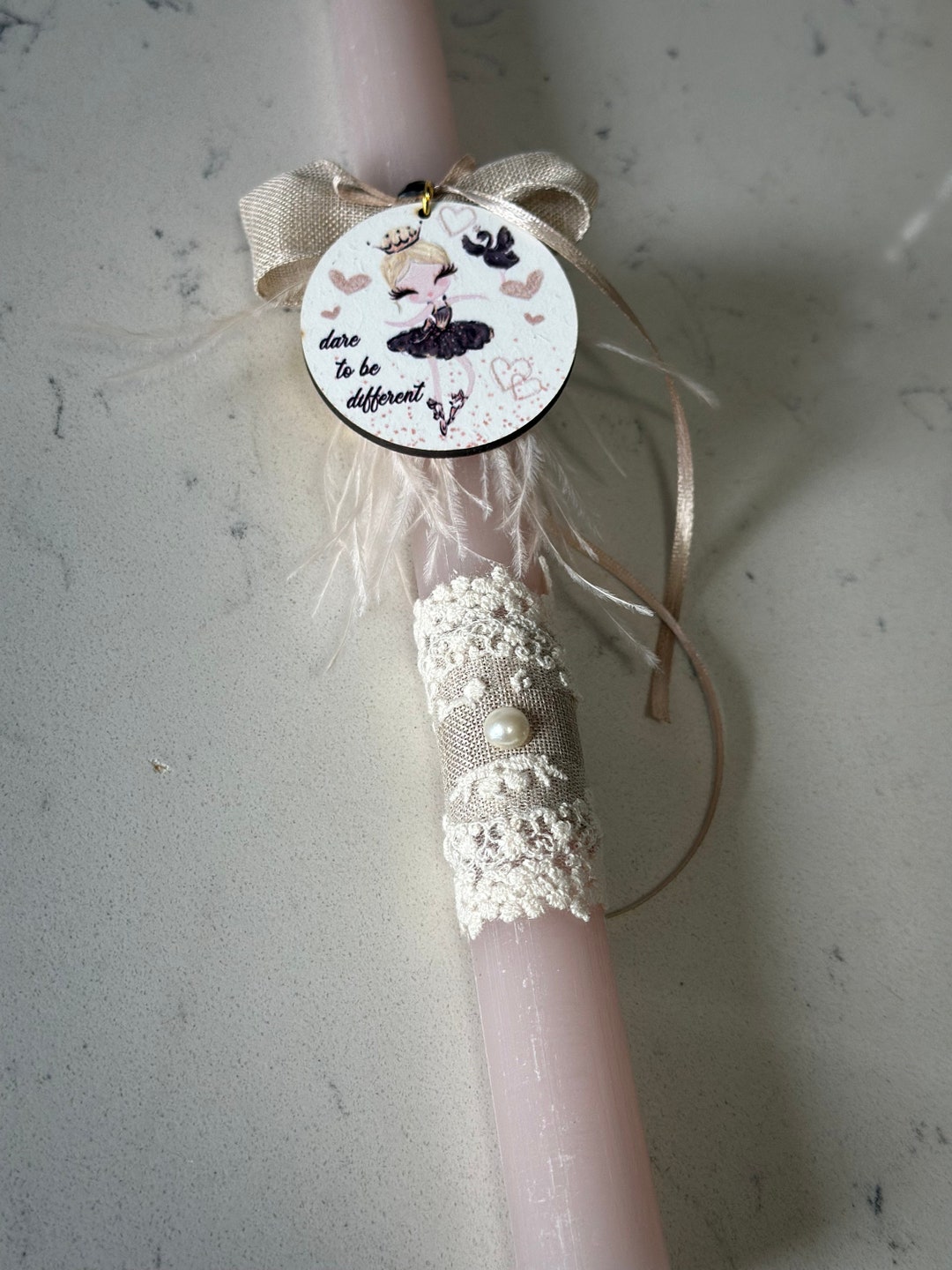 Greek Easter Candle Lampada With Little Girl princess Keychain ...