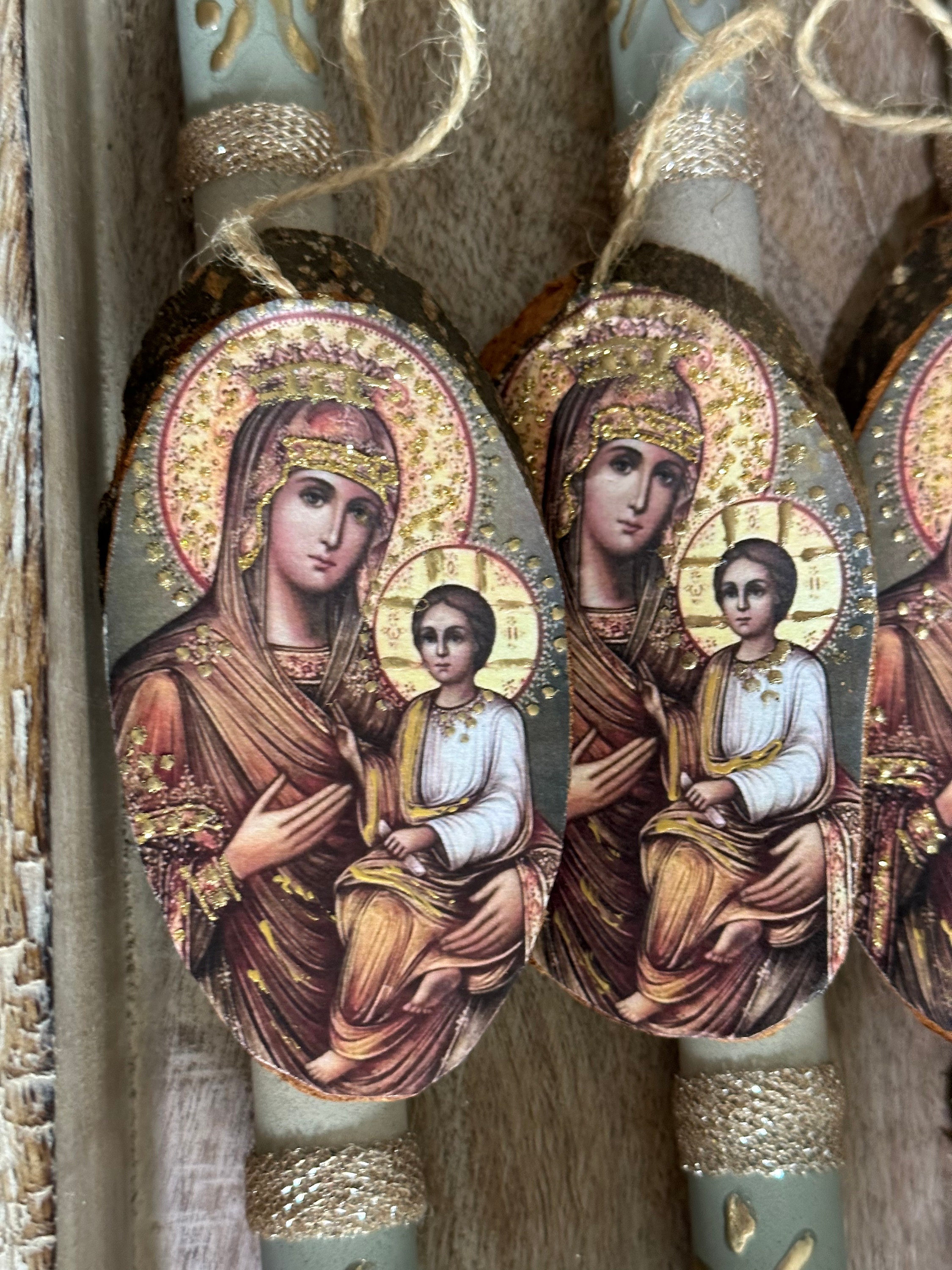 Greek Easter Candle Lampada With Icon Anastasis πασχαλινή - Etsy