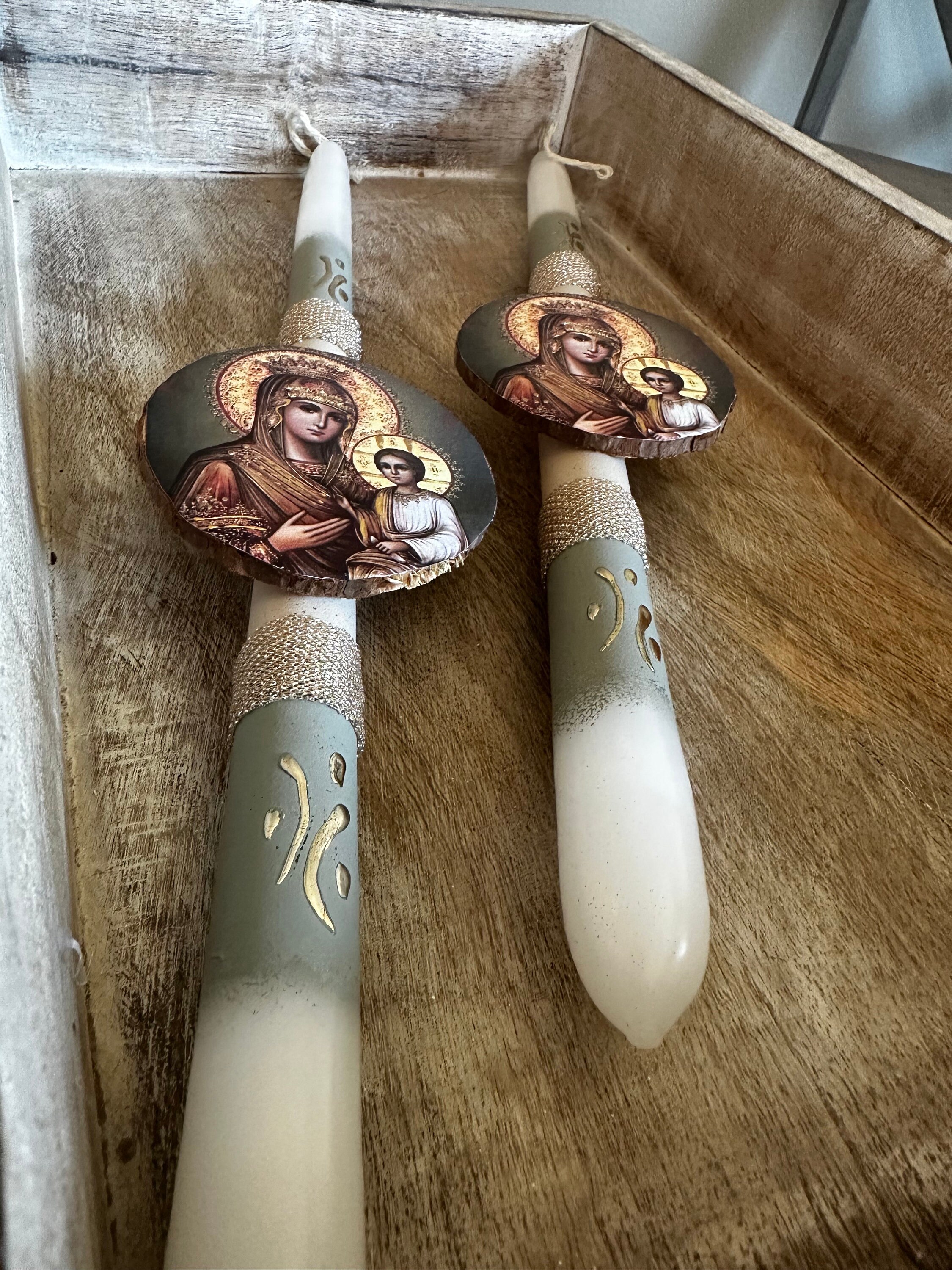 Greek Easter Candle Lampada With Icon Anastasis πασχαλινή λαμπάδα ...