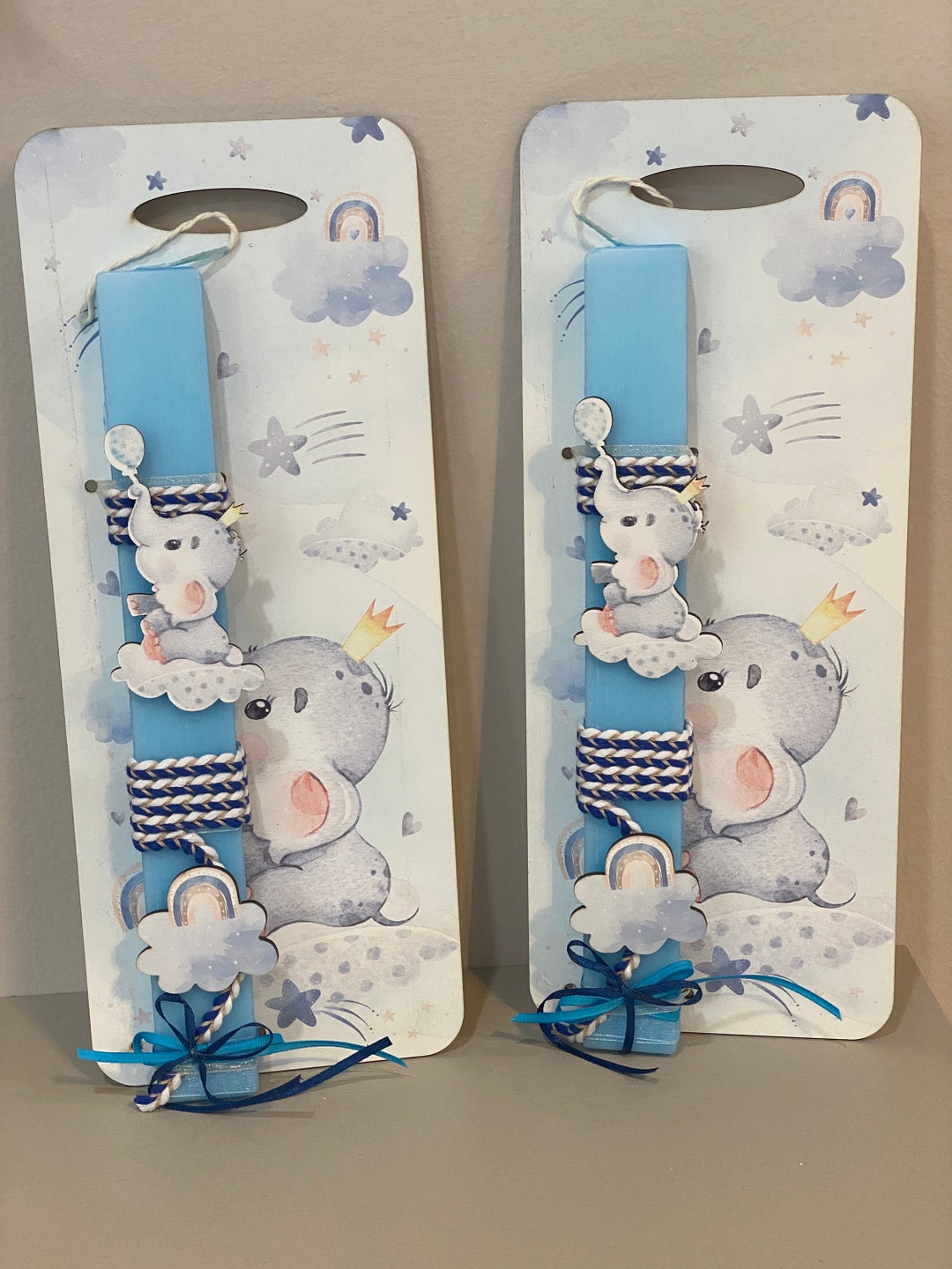 Greek Easter Candleslampada Elephant for Boy ,greek Pascha, Λαμπαδα για ...