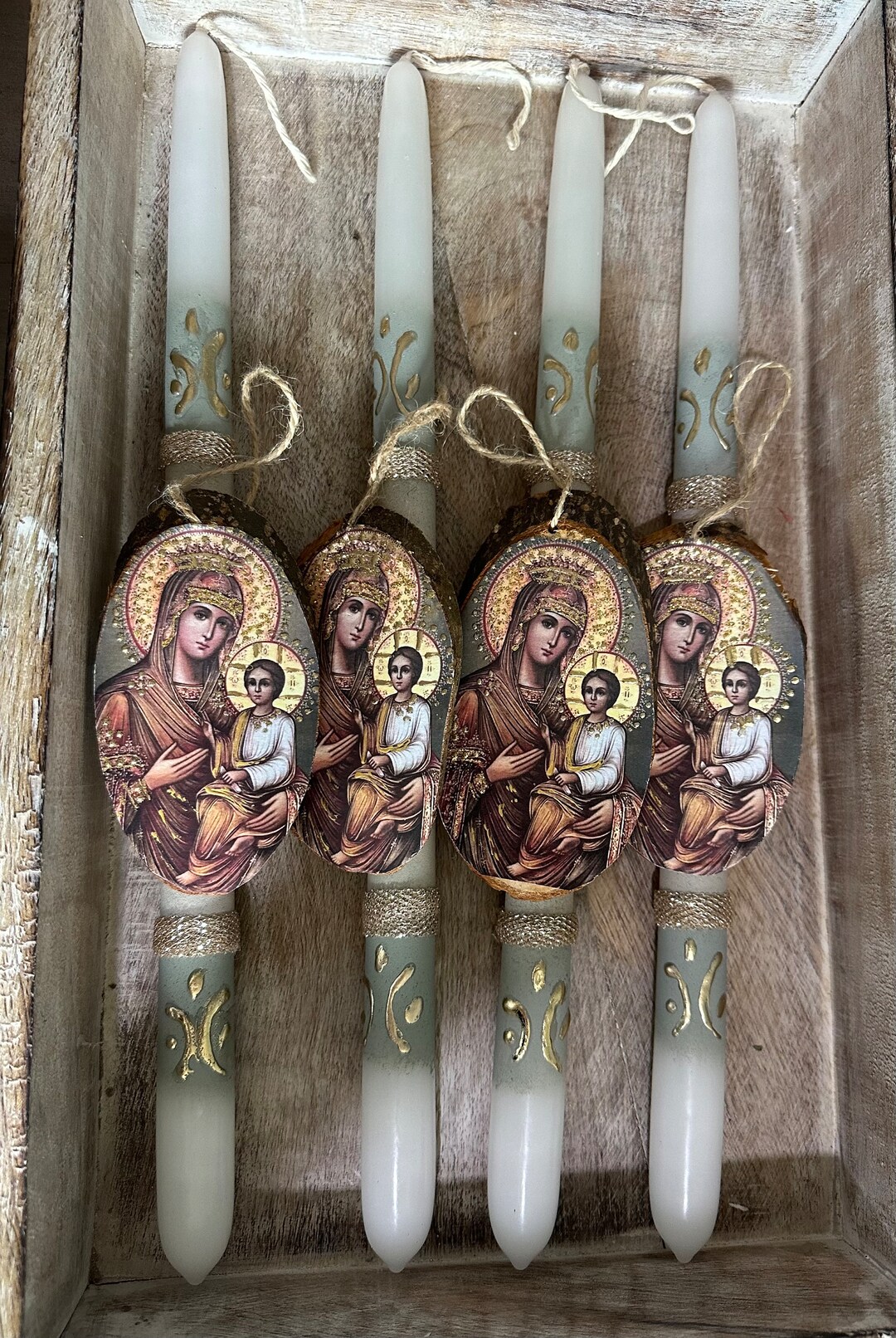 Greek Easter Candle Lampada With Icon Anastasis πασχαλινή - Etsy