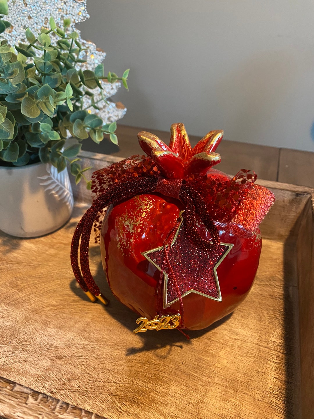 Red Pomegranate Rodi 2024 Star and Leaf New Years Gift - Etsy