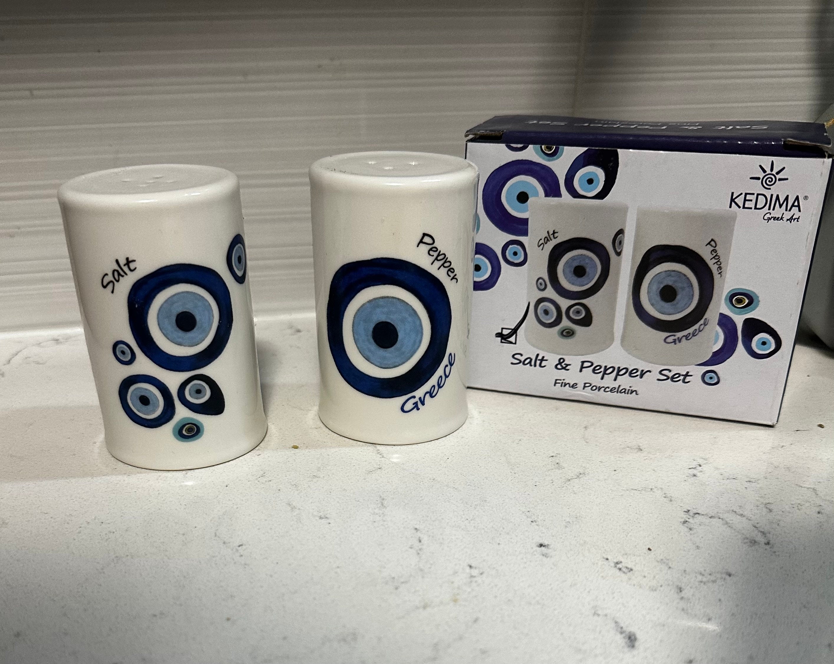 Evil Eye Salt&pepper Shakers Set Evil Eye Greece - Etsy