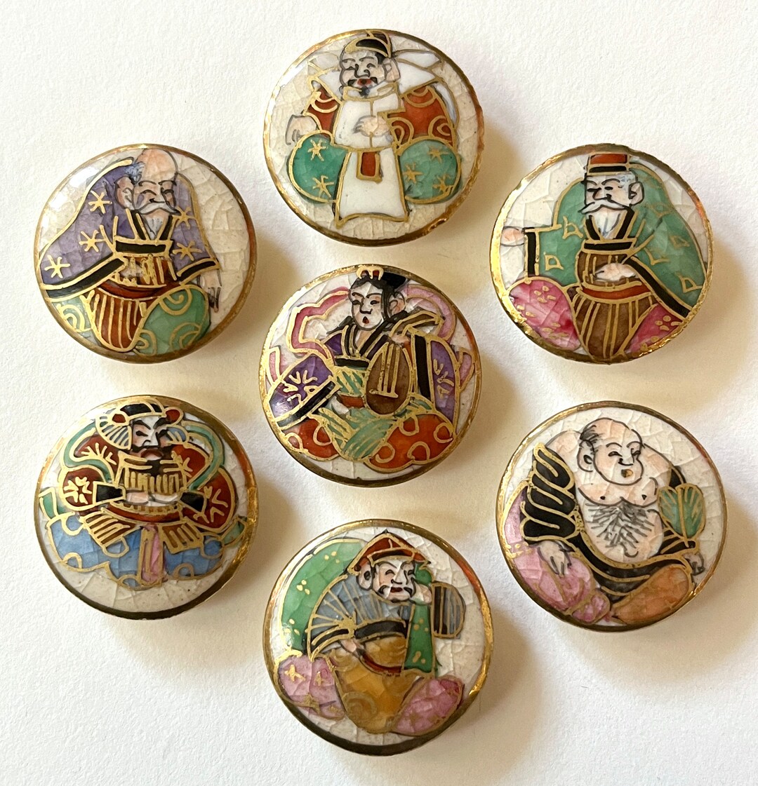 Set of Satsuma Buttons. Immortals. Gods. - Etsy