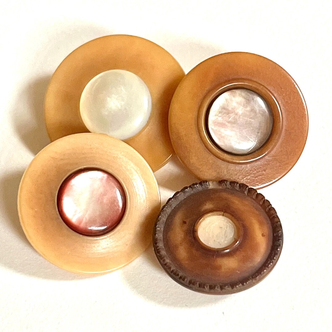 Bunch of 4 Vintage Antique Tagua Nut Buttons. Vegetable Ivory Buttons ...