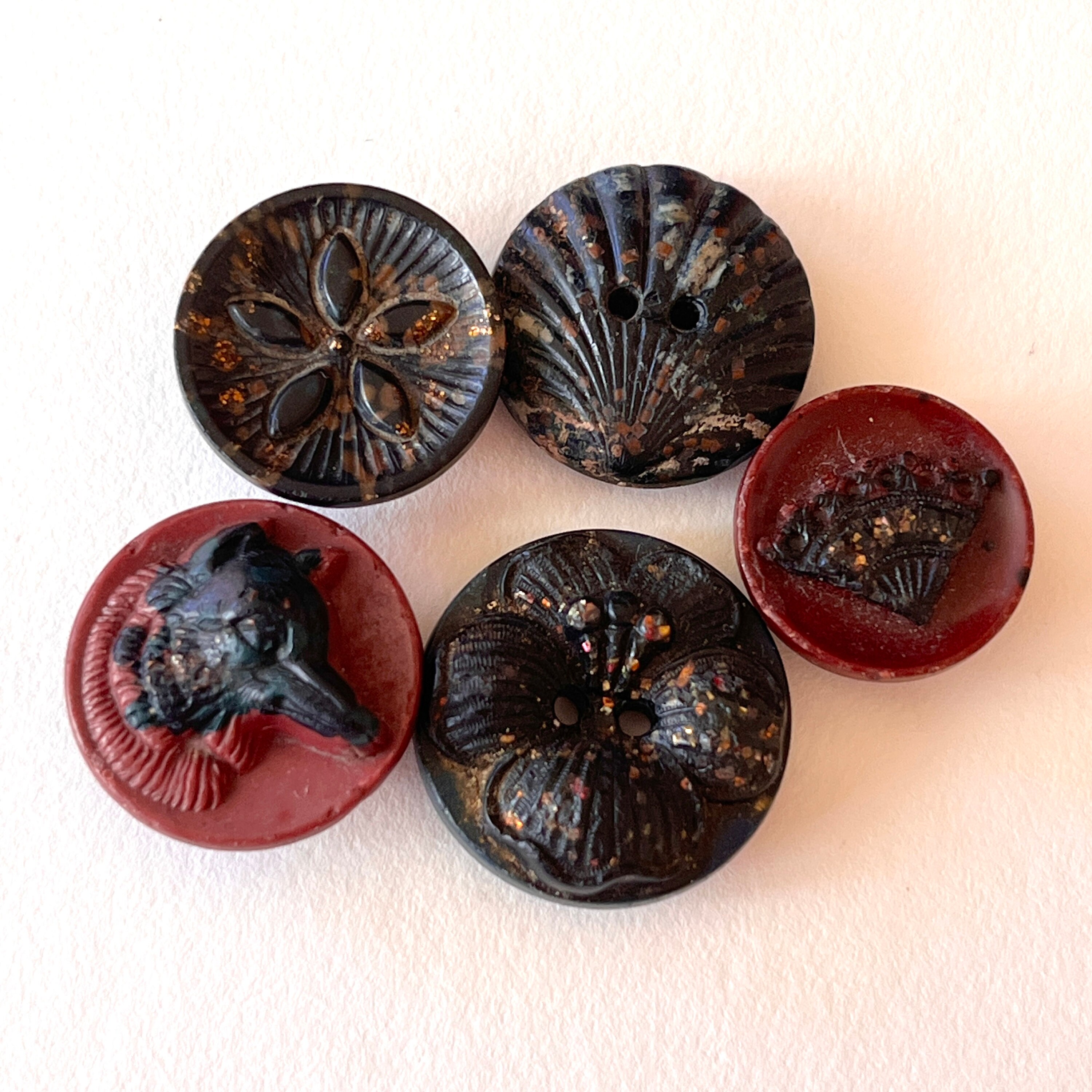 Bunch of Antique Composition Buttons. 5 Buttons for the Price. - Etsy 日本