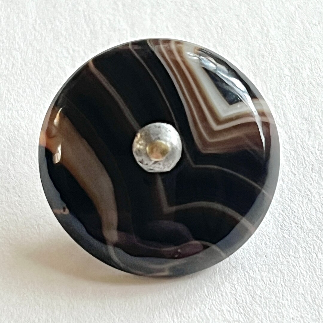 Antique Pin Shank Agate Quartz Button. - Etsy Australia