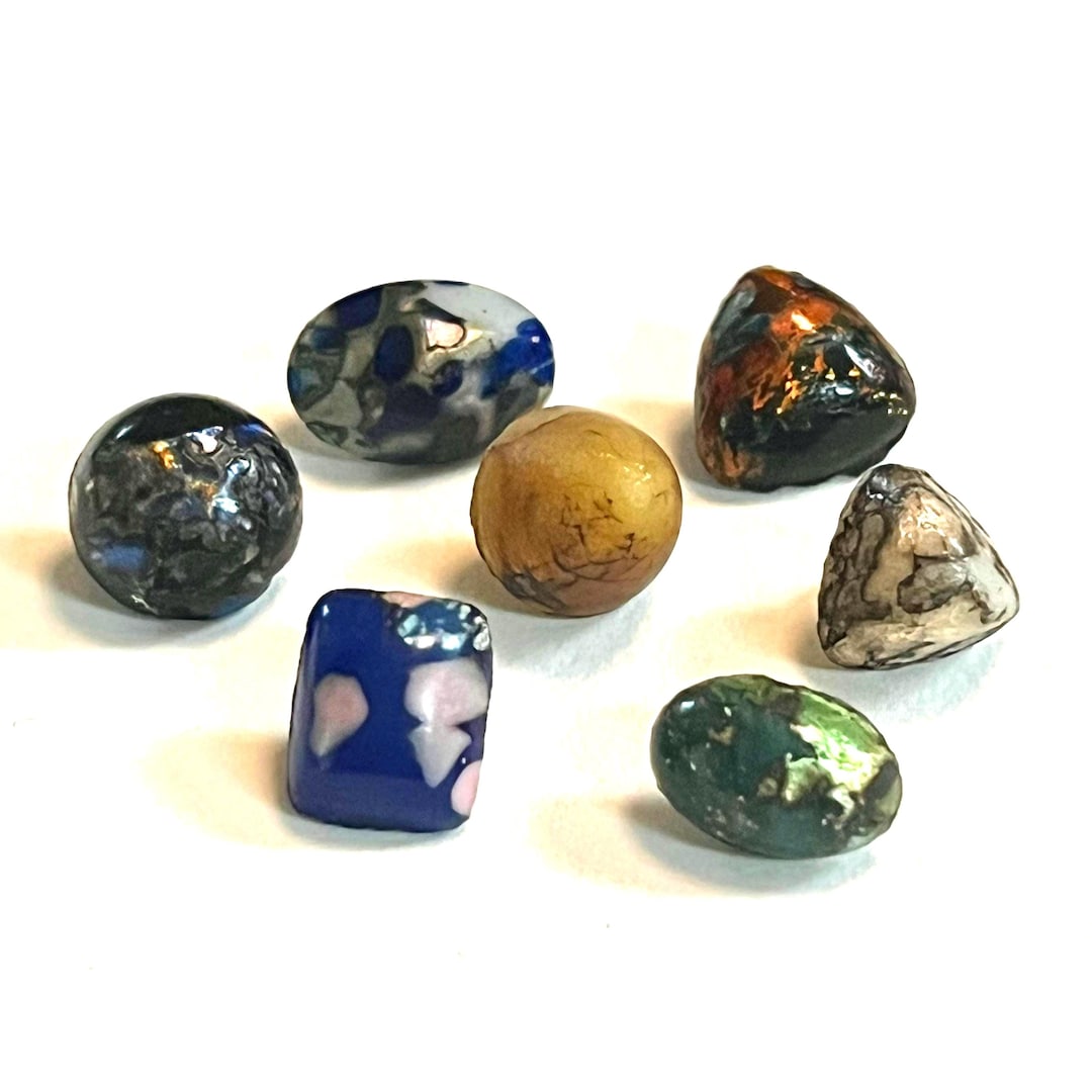 Antique Leo Popper Glass Buttons. Bunch of 7 for the Price. - Etsy ...