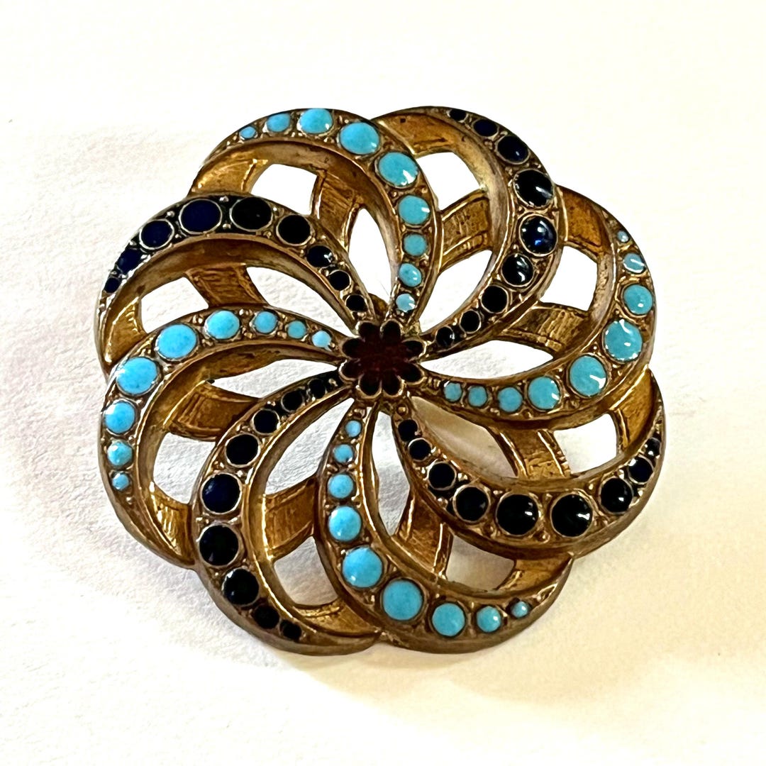 Large Antique Open Work Enamel Button. Whirligig. - Etsy