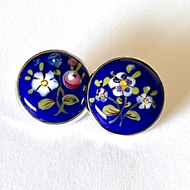Antique Enamel Button - Etsy