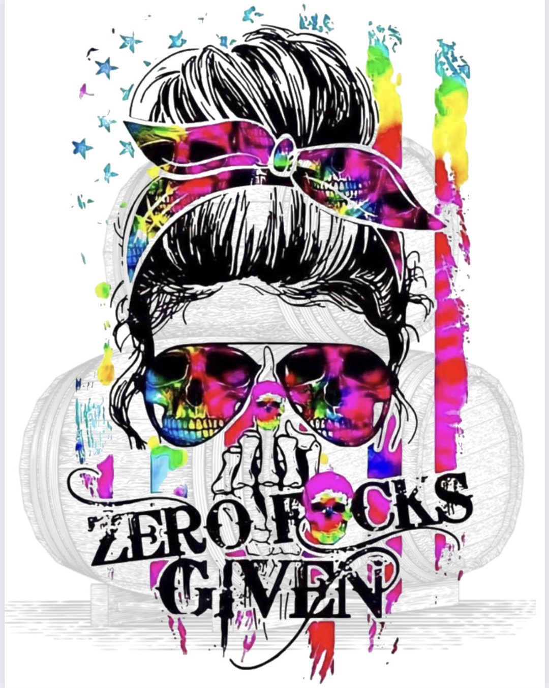 Messy Bun Zero Fucks Given - Etsy