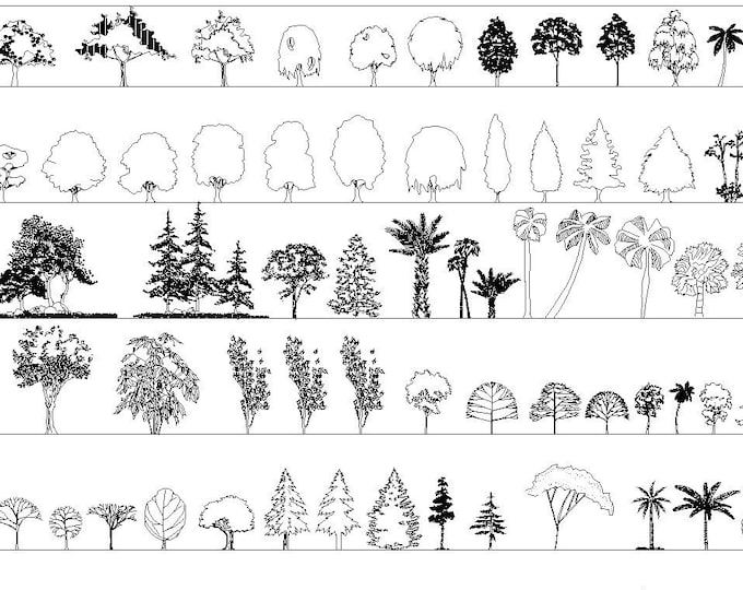 Tree Bundle DXF Tree,plant Blocks Templates for Designer Architectures ...