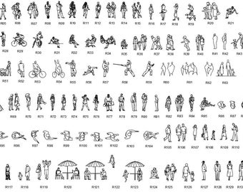 Human Vector Blocks Templates Drawings for Interior Designers ...