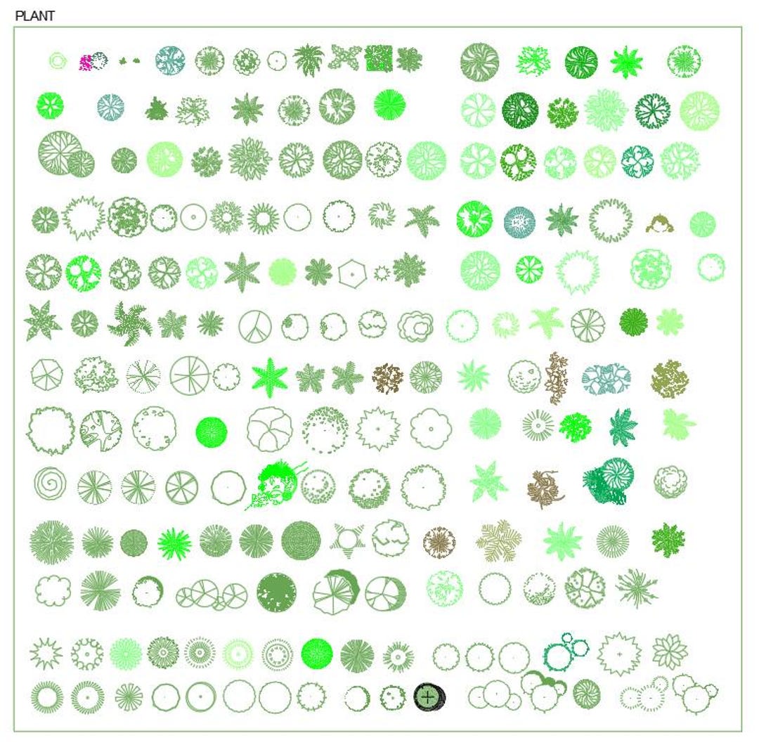 Color Tree Bundle Dwg and DXF Tree, Plant Blocks Templates for Designer ...