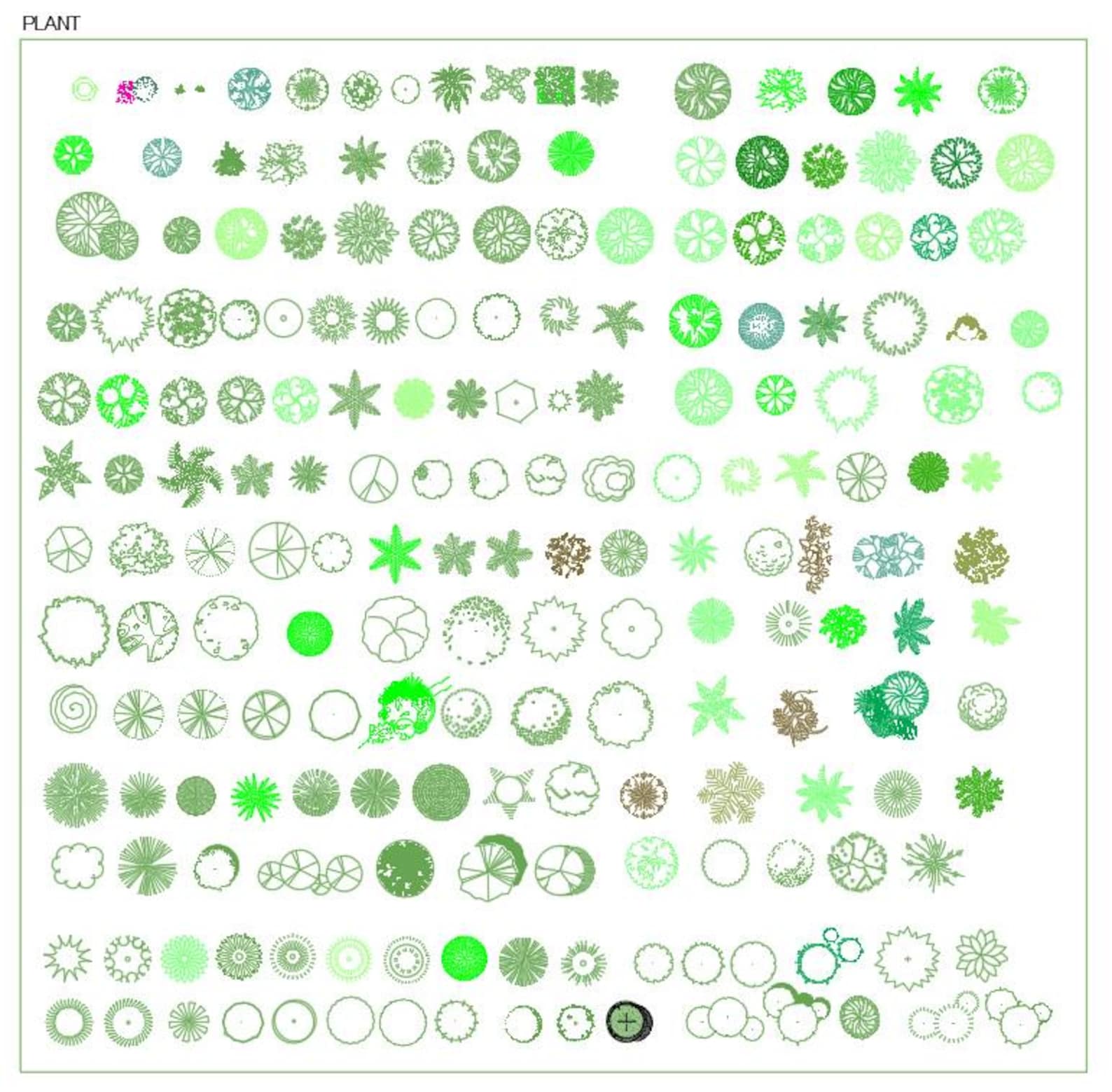 Color Tree Bundle Dwg and DXF Tree, Plant Blocks Templates for Designer ...